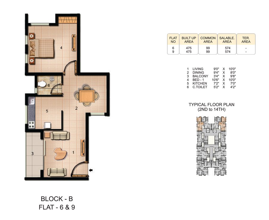 Akila Heights – Typical floor plan