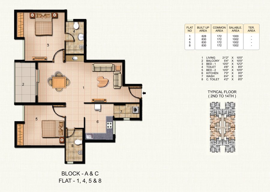 Akila Heights – Typical floor plan